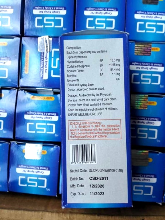 NDLEA Intercepts 100,000 Bottles Of Codeine Syrup At Onne Port –Spokesman